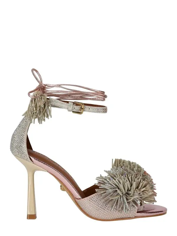 Kurt Geiger Embellished Pom Pom Heeled Sandals - Pink