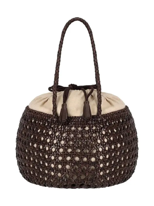 Dragon Diffusion Woven Leather Handbag - Brown