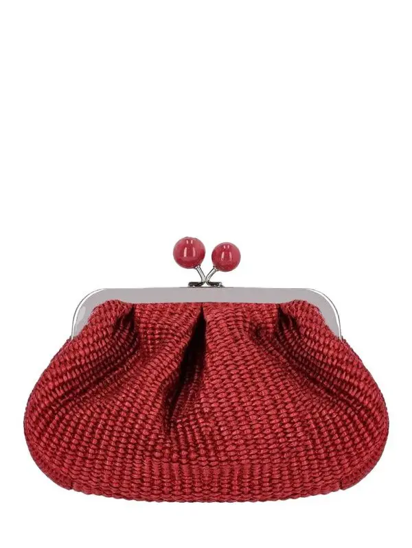 Max Mara Pasticcino Raffia Clutch - Red