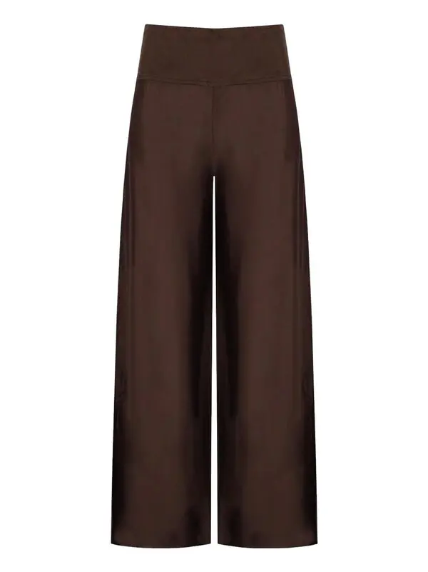 PAHIESA FORMENTERA Silk And Cotton Trousers - Brown