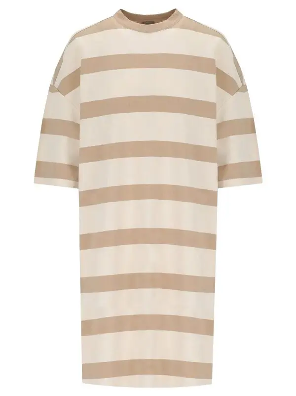 Max Mara Mela Striped Viscose Blend Dress - Beige