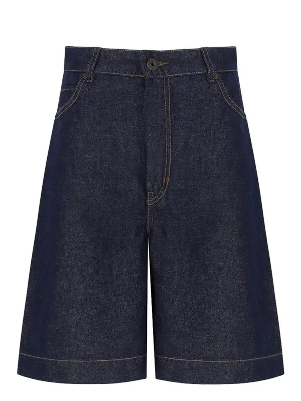 Max Mara Ozono Denim Bermuda Shorts - Blue