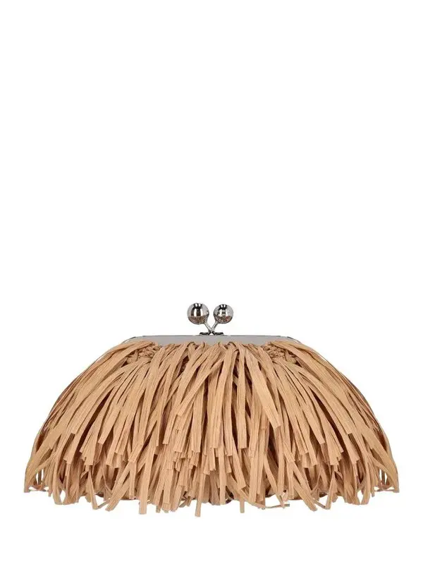 Max Mara Pasticcino Small Clutch With Fringe Detail - Beige