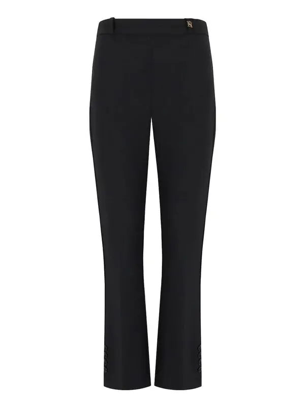 Elisabetta Franchi High-waisted Flare Trousers With Logo Detail - Black