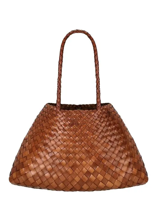 Dragon Diffusion Leather Woven Shoulder Bag - Tan