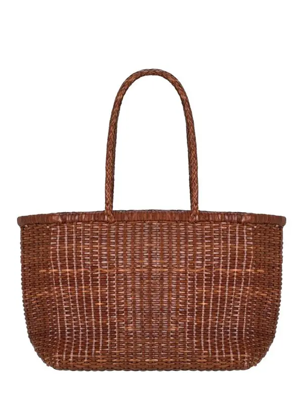 Dragon Diffusion Leather Woven Basket Bag - Tan