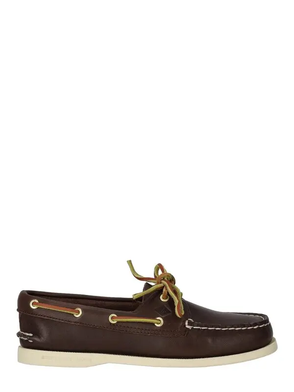 Sperry Leather Loafers With Contrast Stitching - Brown
