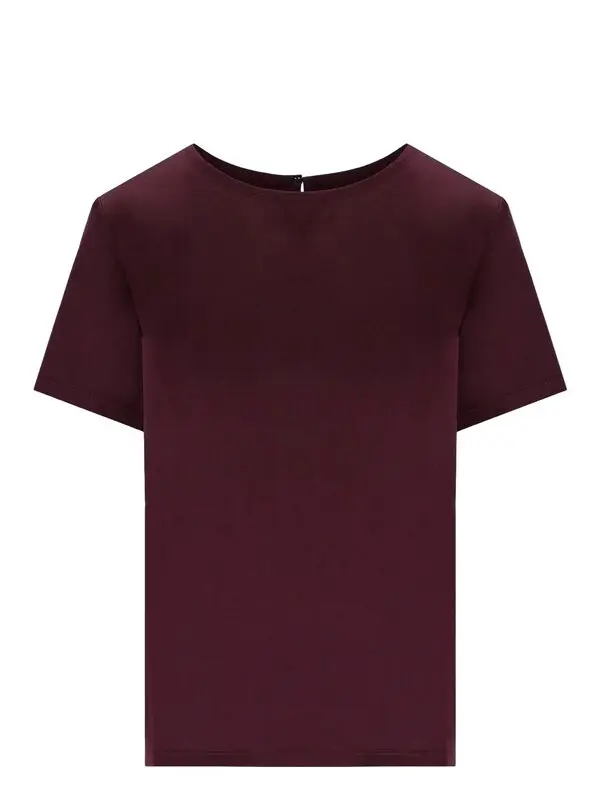 Max Mara Burgundy Satin And Lyocell Blouse - Red