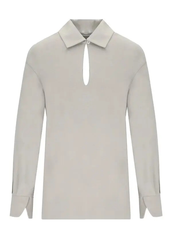 Max Mara Gestro Sand Polo Blouse - Beige