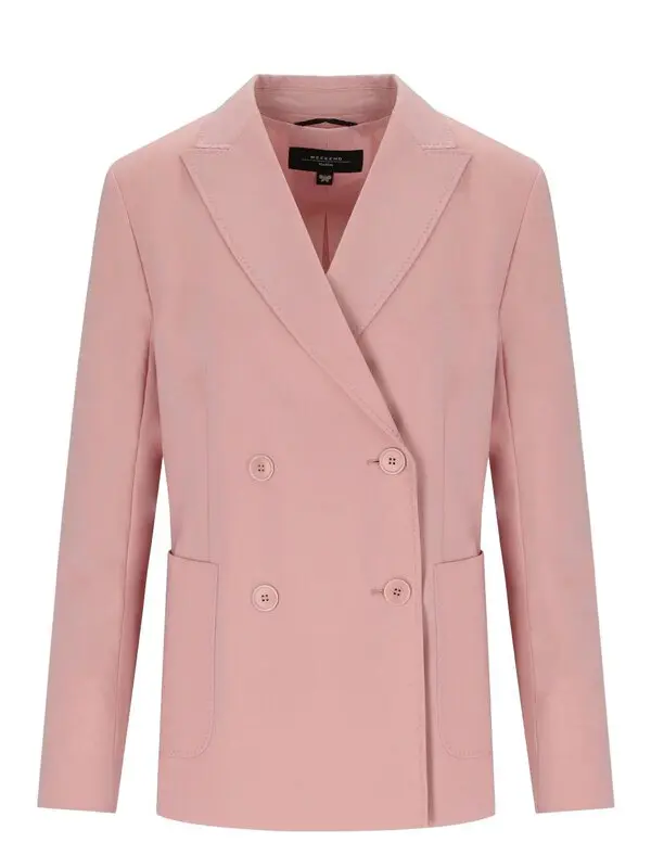 Max Mara Zinnia Pure Wool Double Breasted Jacket - Pink