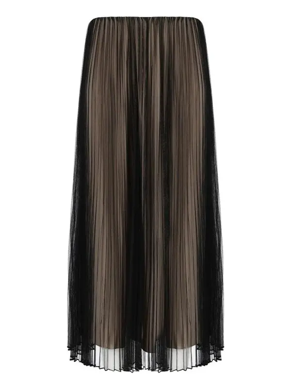 Max Mara Pleated Midi Skirt - Black