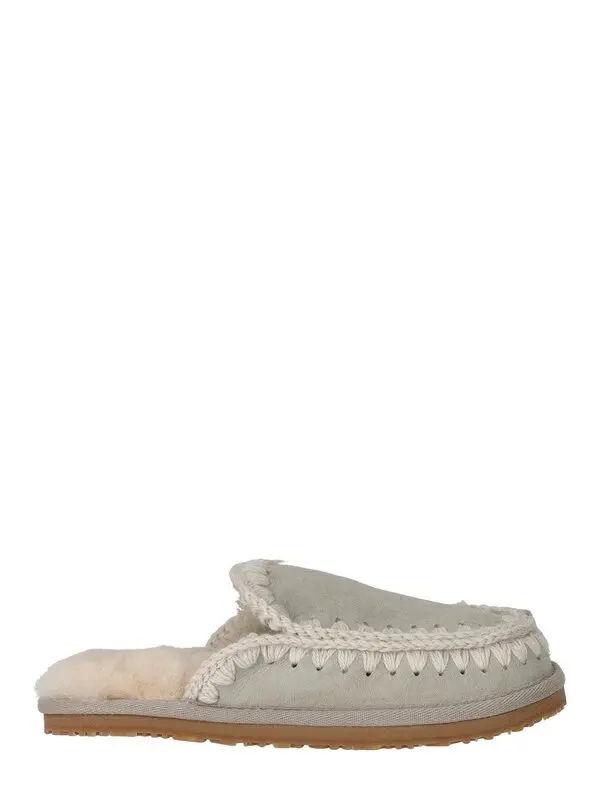 Mou Full Eskimo Stitch Slipper - Grey