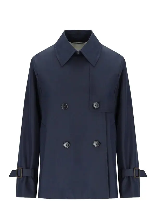 Max Mara Biglia Short Trench Coat - Blue