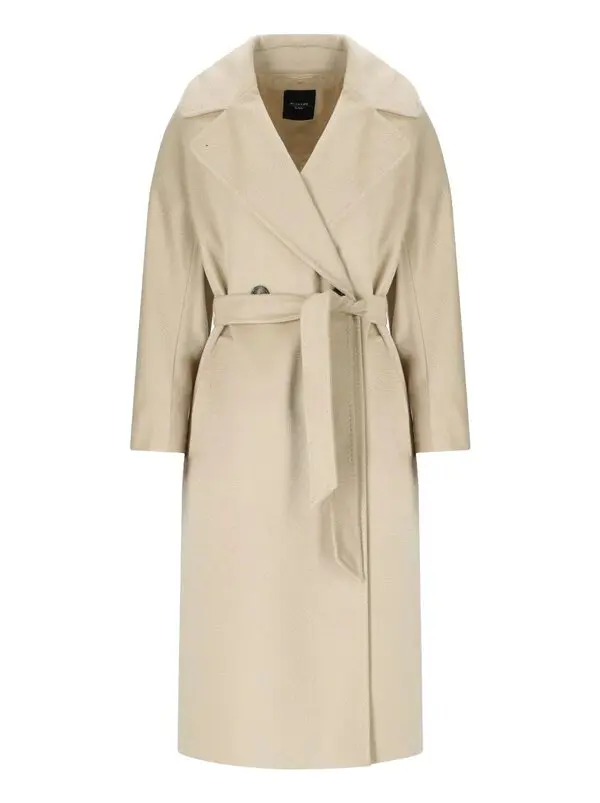 Max Mara Resina Belted Wool Coat - Ivory