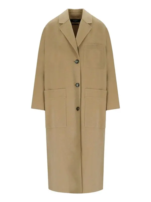 Max Mara Single-breasted Wool Blend Coat - Beige