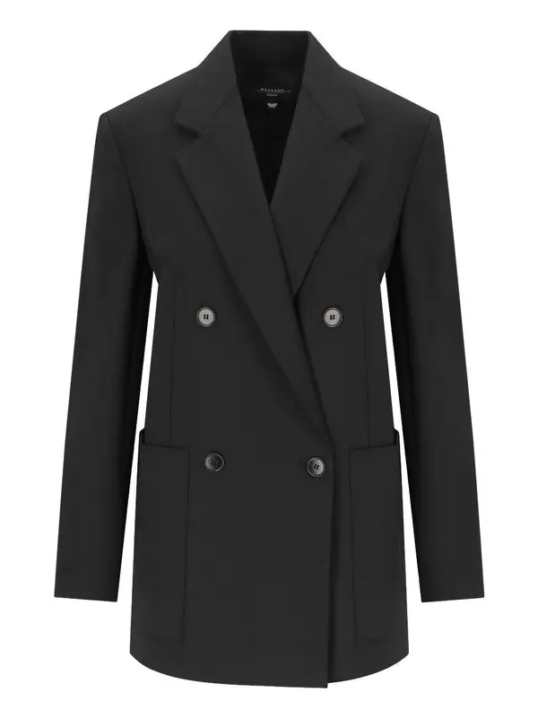 Max Mara Veloce Double Breasted Blazer - Black