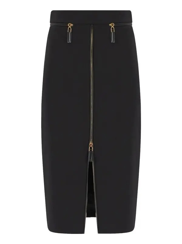 Elisabetta Franchi Zip Detailed Midi Skirt - Black