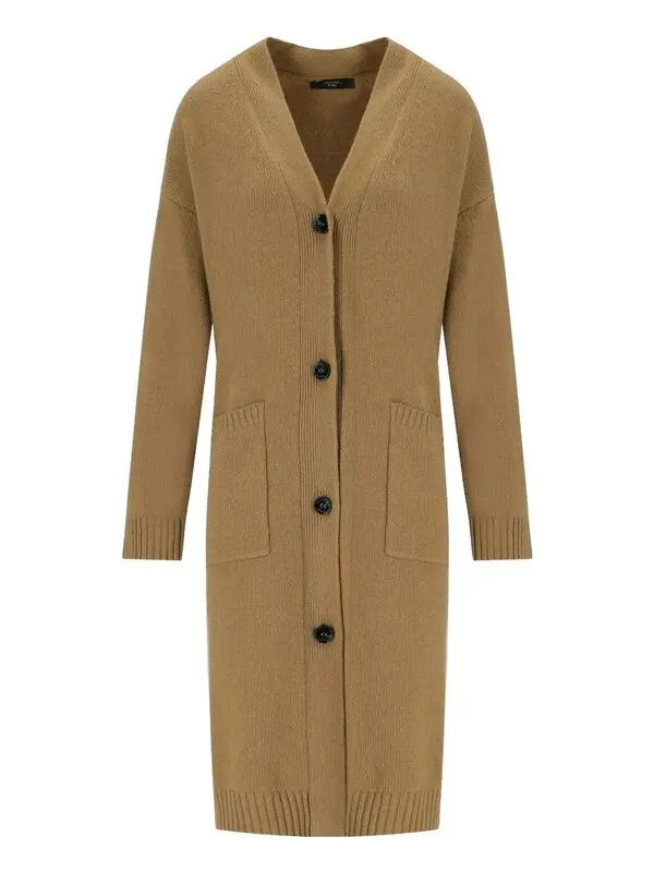 Max Mara Godezia Camel Long Cardigan - Beige