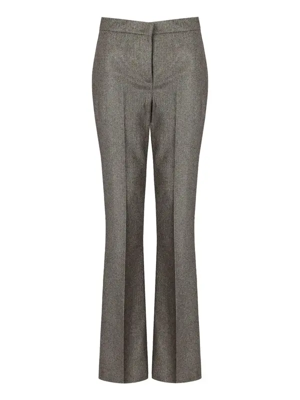 TWINSET Flare Trousers With Lurex And Wool Blend - Beige