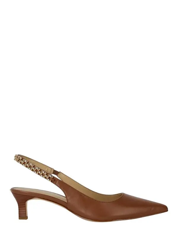 Michael Kors Marcia Slingback Kitten Heel Pumps - Tan
