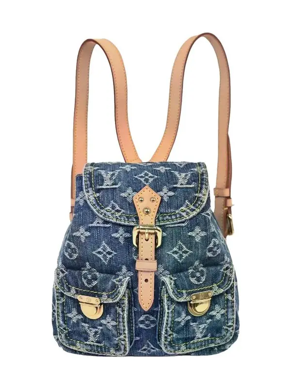 LOUIS VUITTON Monogram Denim Backpack - Blue