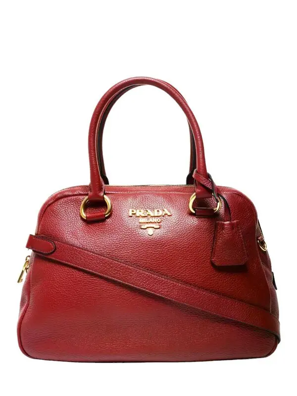 Prada Vitello Phenix Handbag - Red