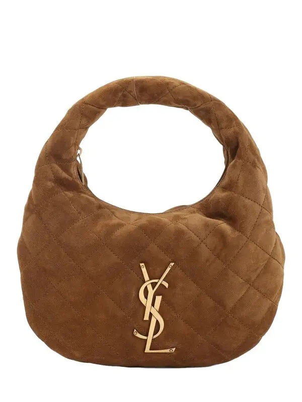 Saint Laurent Icare Hobo Bag In Suede - Brown