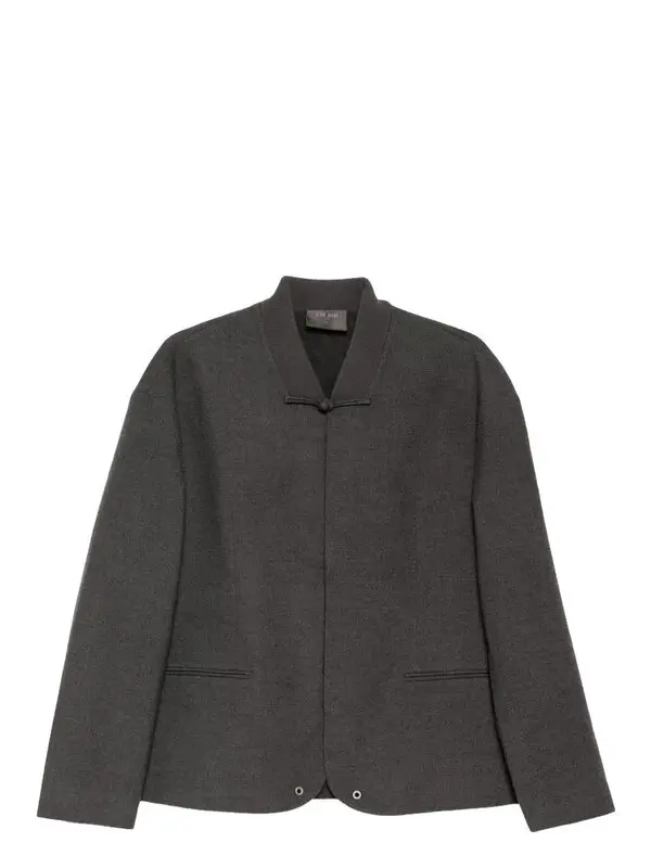 TEAM WANG DESIGN Ash Ribbed Frog-fastening Jacket - Grey