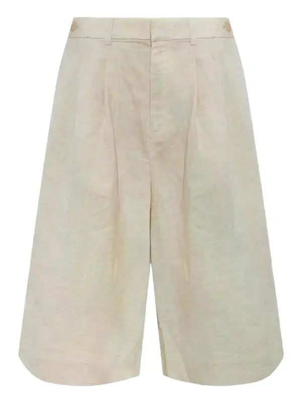 GESTUZ Pleated Wide-leg Shorts - Neutrals