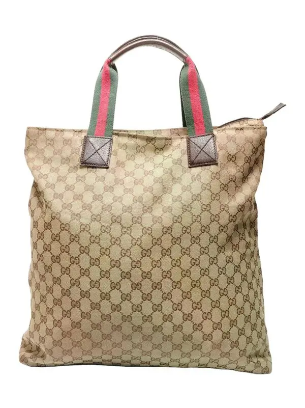 Gucci Gg Canvas Web-stripe Tote Bag - Neutrals