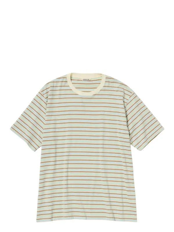 Auralee Gradient Stripe Jersey Tee - Green