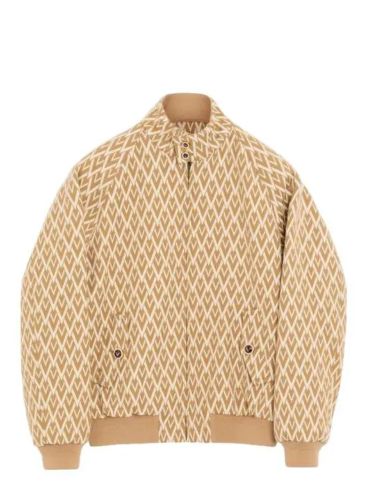 Valentino Garavani Bomber Jacket In All-over Jacquard - Beige/cream
