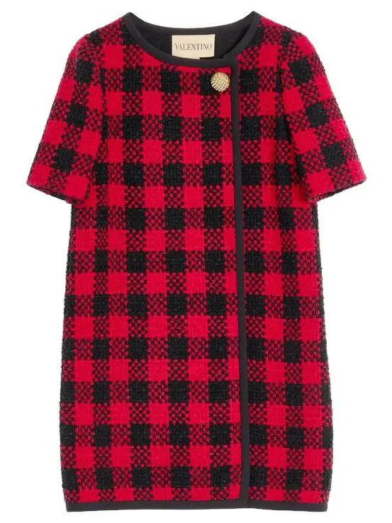 Valentino Garavani Damier Tweed Mini Dress - Paris/black
