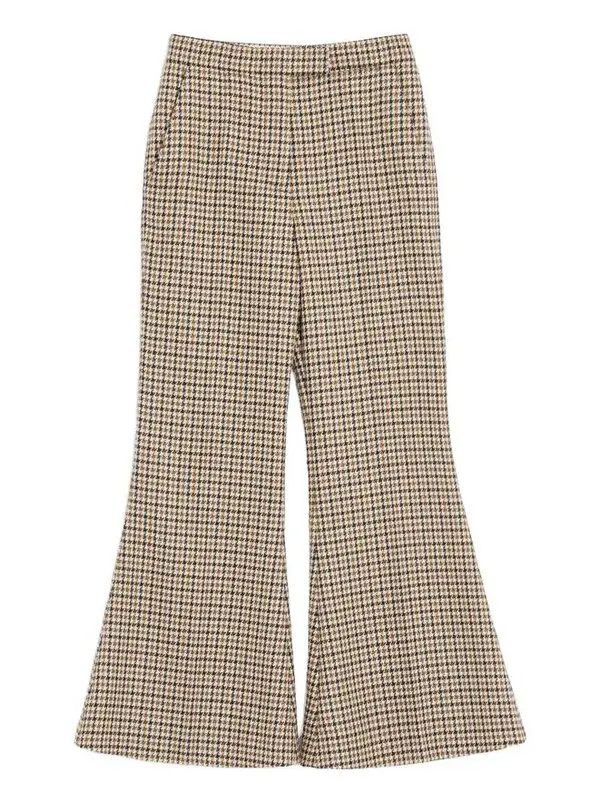 Valentino Garavani Houndstooth Flared Trousers - Beige
