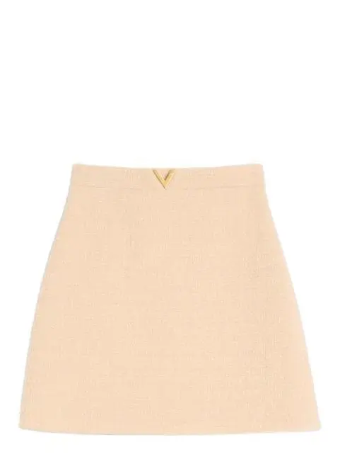 Valentino Garavani Curly Wool Short Skirt - Birch