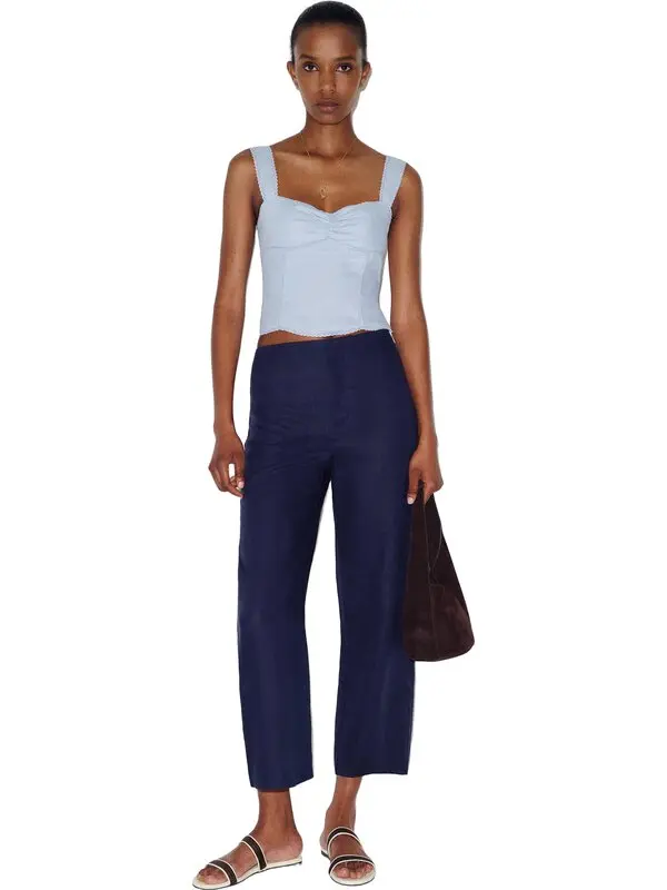 REFORMATION Zanna Linen Top - Blue