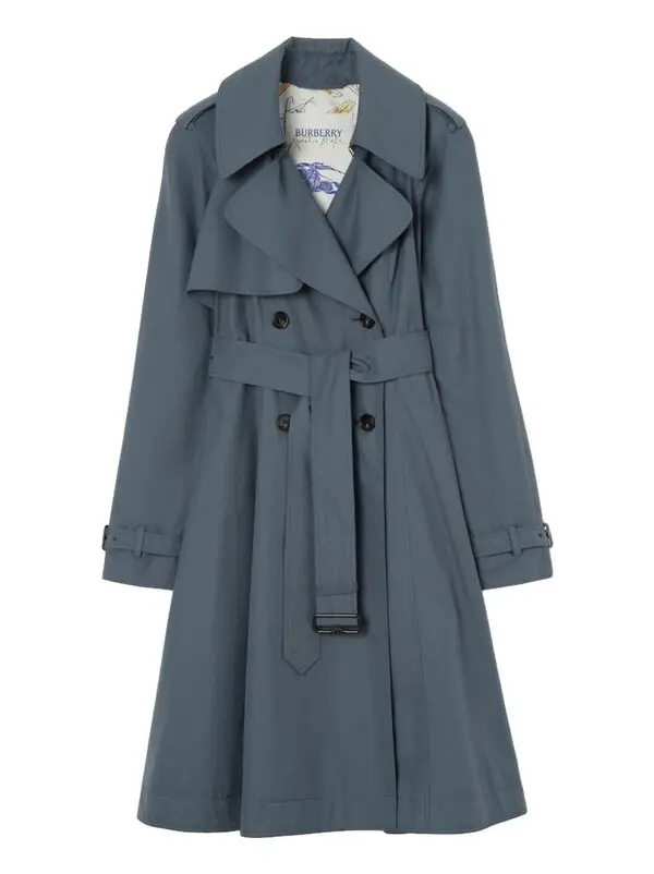 Burberry Long Tropical Gabardine Pembury Trench Coat - Seafarer Blue