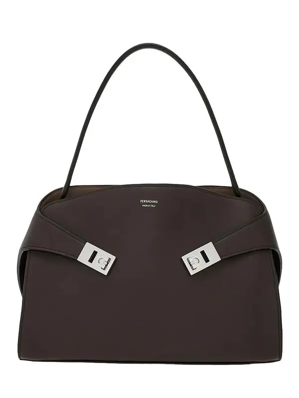 FERRAGAMO Medium Hug Soft Shoulder Bag - Brown