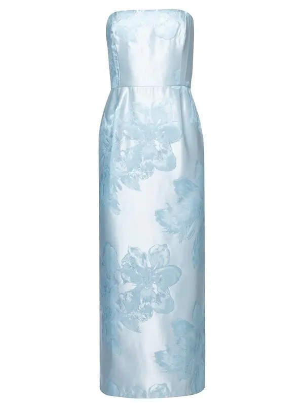 FOREVER YOUNG THE LABEL Eclat Midi Jacquard Dress - Blue
