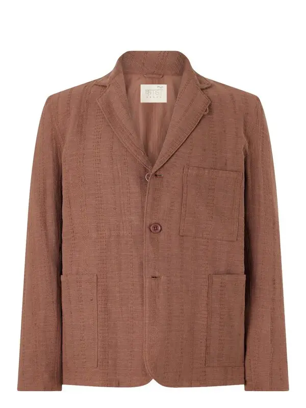 KARDO Somesh Cotton-jacquard Suit Jacket - Brown