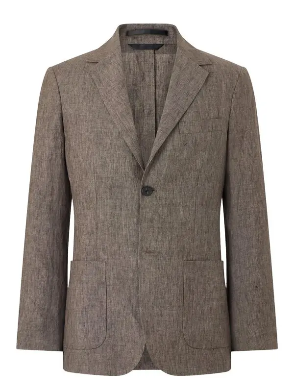 Sunspel Linen Suit Jacket - Brown