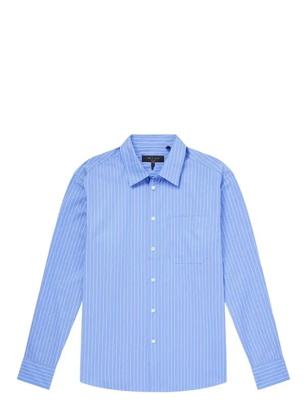 Rag & Bone Striped Cotton-poplin Shirt - Blue