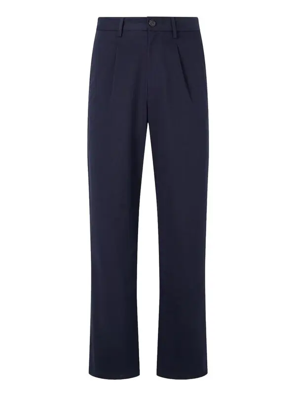 NOAH Straight-leg Cotton-twill Trousers - Blue