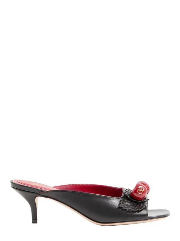 Valentino Garavani Kidskin Slide Sandal - Black