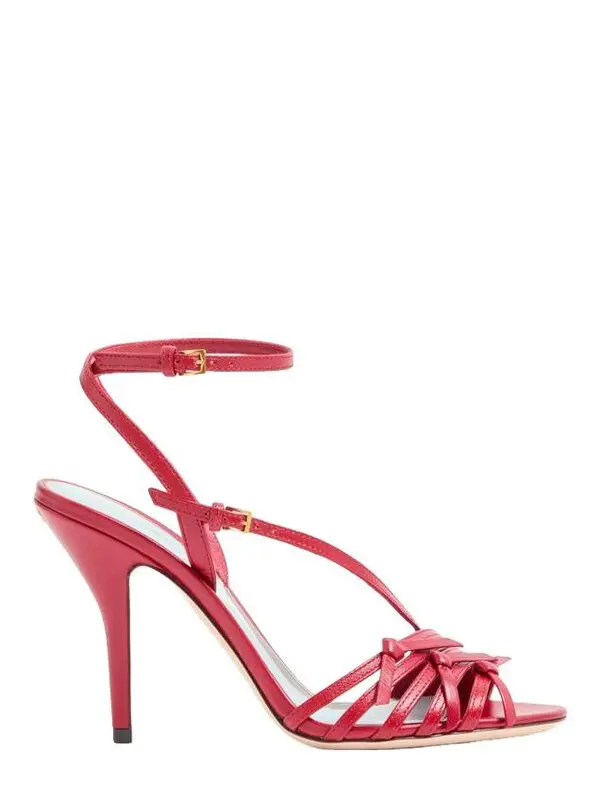 Valentino Garavani Nodine Kidskin High Heel Sandals - Red