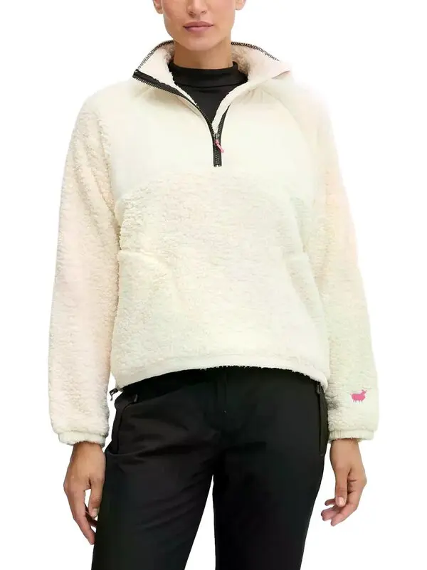 Kari Traa Olivia Fleece-texture Panelled Sweatshirt - Neutrals