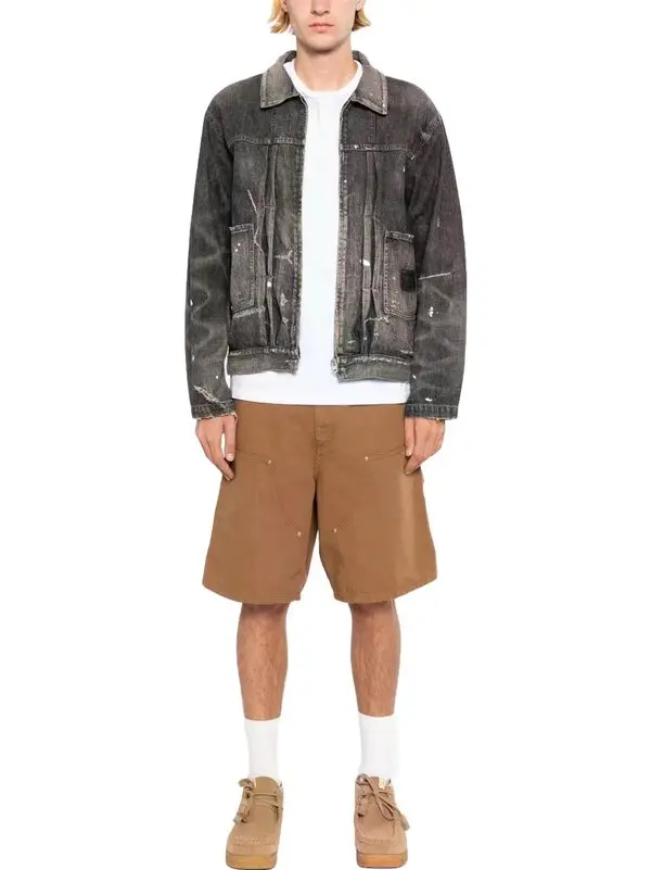 NEIGHBORHOOD Distressed Paint-splatter Denim Jacket - Black