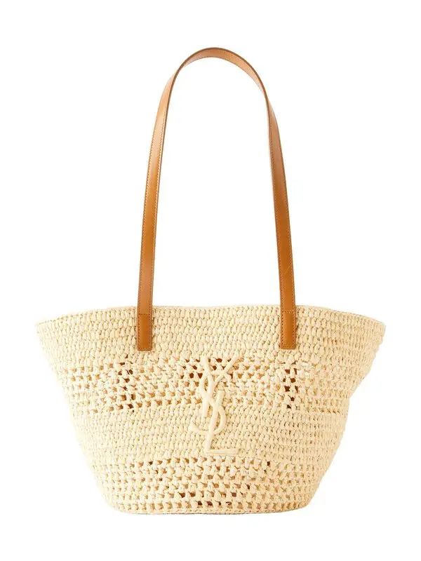 Saint Laurent Panier Small Raffia Tote - Brown
