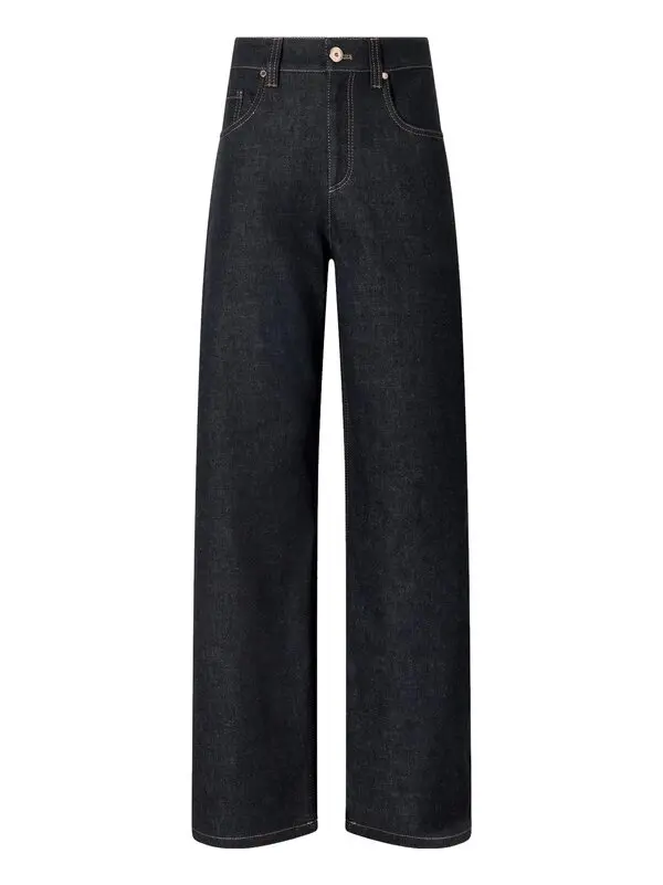 Brunello Cucinelli Mid-rise Straight-leg Jeans In Deep Denim - Blue