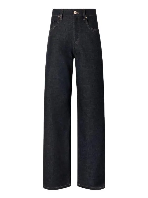Brunello Cucinelli Mid-rise Straight-leg Jeans In Deep Denim - Blue